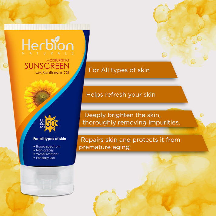 Moisturizing Sunscreen with Sunflower Oil 100ml - Natural Sun Block